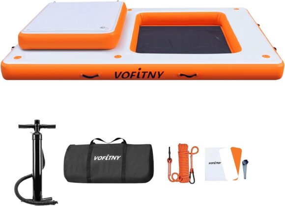 Inflatable Floating Dock Water Mat Platform Island Lake Floats Review ...