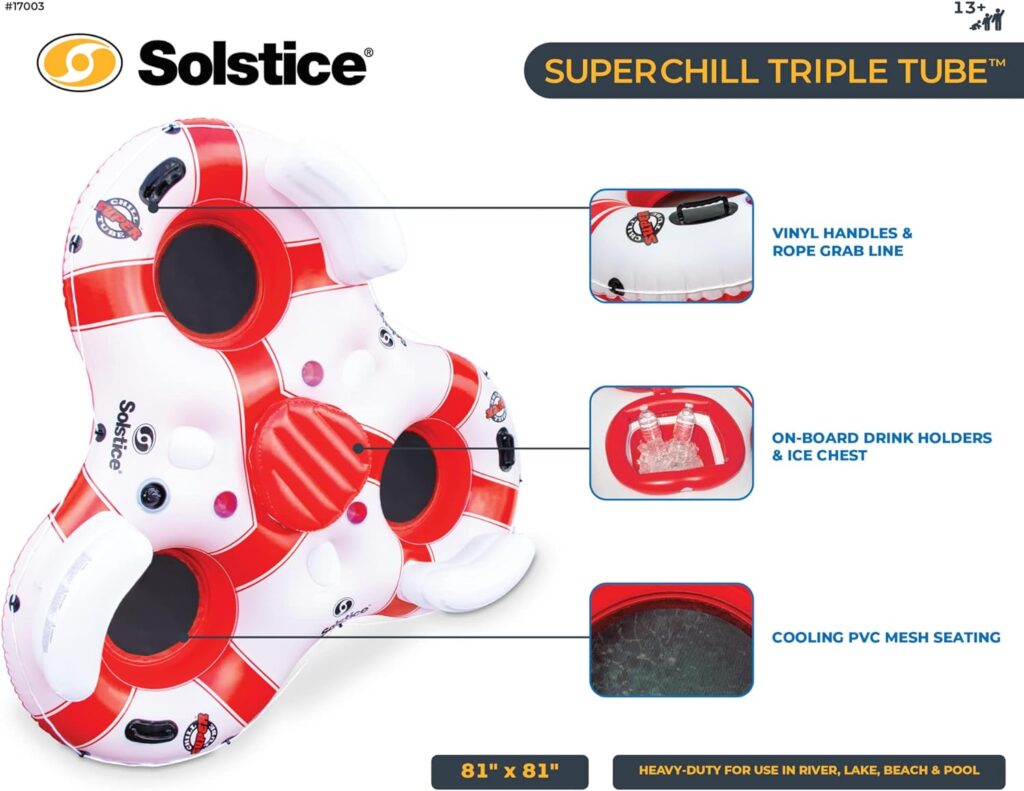 SOLSTICE Super Chill River Raft Float Tube Review | Dock Floating Water ...